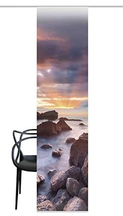 Home Wohnideen 84123 | Schiebegardine SOLOP, blickdichter Dekostoff, Meeres-/Natur-Motiv, 245 x 60 cm (H&ouml;he x Breite), Farbe: Multicolor (bunt)