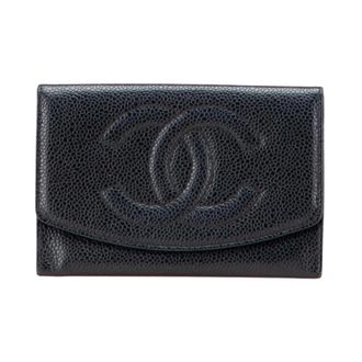 Chanel Portefeuille Pliable &Eacute;l&eacute;gant dOccasion - Femme - Pre-owned - Noir - Taille: ONE Size
