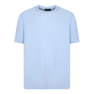 Dell'Oglio Homme, Tops, Bleu, Taille: 4XL Burnt Crepe Fresco T-Shirt