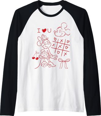Disney Mickey Mouse And Minnie I Love You Valentine Raglan