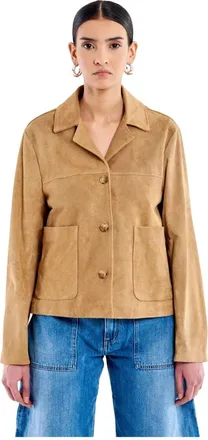 Vicolo Femme, Vestes, Brun, Taille: 40 FR Giacca in pelle scamosciata 3 bottoni