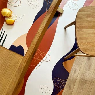 99deco Tapis antidérapant - Dune - vinyle - int./ext. - Beige - 50x120cm