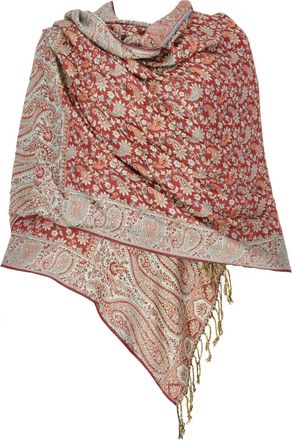 Guru Shop Indischer Schal, Stola mit Paisley Muster, Schultertuch - Motiv 8, Herren/Damen, Synthetisch