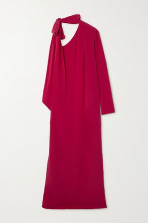 Esse Studios Classico Asymmetrisches Maxikleid Aus Cr&ecirc;pe De Chine Aus Seide Zum Binden - Rot