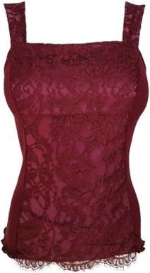 Oscalito Top Laine & Soie Dentelle Chantilly Bordeaux Taille FR 3