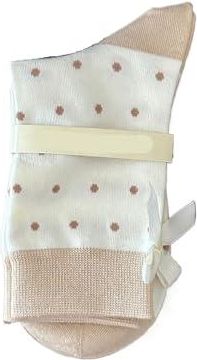 Generico Chaussettes mi-mollet avec d&eacute;tail noeud, chaussettes printani&egrave;res en coton pour femme 2 paires, Color17, Taille Unique