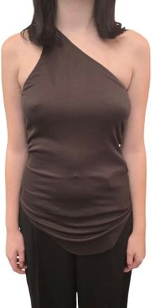 Rick Owens Femme, Tops, Brun, Taille: 36 FR One Shoulder Tank