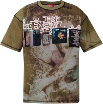 Diesel Homme, Tops, Vert, Taille: 3XL T-Boxt-V5 T-shirt
