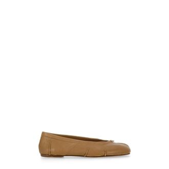 Maison Margiela Femme, Chaussures, Brun, Taille: 37 1/2 EU Ballerines en Cuir avec Bout Tabi