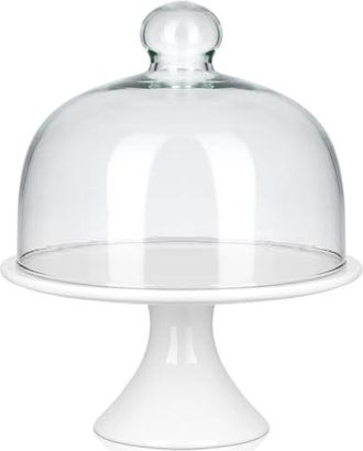 Cabilock Plateau &agrave; g&acirc;teau en c&eacute;ramique,Cloche en Verre,Assiette &agrave; g&acirc;teau,Support &agrave; g&acirc;teau,Couvercle en Verre,Couvercle pour g&acirc;teau,Couvercle &agrave; Mouches,Couvercl