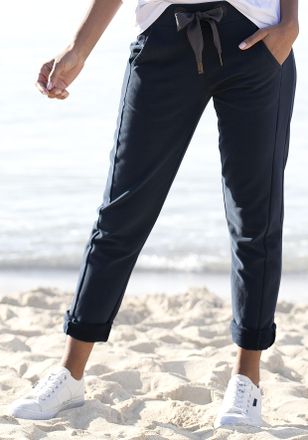 Elbsand Sweathose ELBSAND Brinja, Damen, Gr. XXL (44), N-Gr, blau (marine), angeraute Sweatware, Obermaterial: 95% Baumwolle, 5% Elasthan, unifarben, figurums