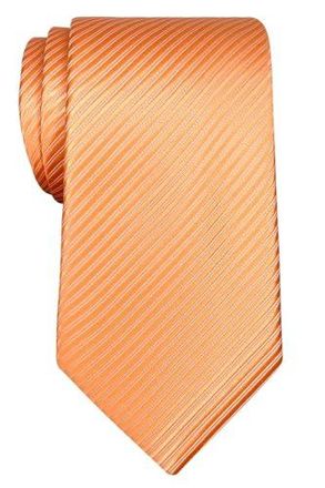 Retreez Cravate Textur&eacute; &Agrave; rayures Tiss&eacute;e en Microfibres de Orange clair