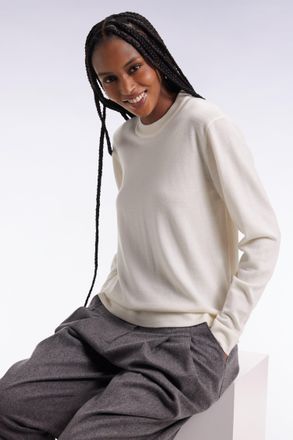 Eden Park Pull À Col Rond En Laine Mérinos Écru