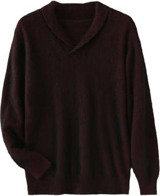 Generic Pull en cachemire pour homme avec col en V &eacute;vas&eacute;, pull tricot&eacute; d&eacute;contract&eacute; &agrave; manches longues pour homme, a, XL