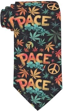 Generic Panneaux Rétro Hippies De Paix Et DAmour Cravate Décontractée Cravate Homme Polyvalente Cravates Pour Célébrations Entreprise Fêtes