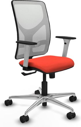 Piqueras y Crespo B&uuml;rostuhl in Orange, mit wei&szlig;en und schwarzen Armlehnen, h&ouml;henverstellbare Lendenwirbelst&uuml;tze, ausgestattet mit Sincro 3 Positionen und Schneideschaum