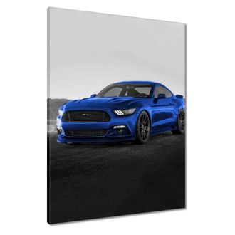 Generic Gemälde auf Leinwand, 60 x 80 cm, Blau Ford Mustang Nr. H8578M_PC1CF