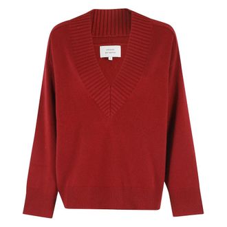 Loulou Studio Femme, Pulls, Rouge, Taille: 38 FR V Neck Sweater