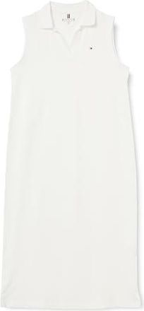Tommy Hilfiger Pique Relaxed Polo NS Midi Dress Ww0Ww44462 Robe, White (Th Optic White), XXS Femme