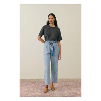 Louise Misha Pantalon Abuela Rayures Lin et Coton - Collection Femme Louise Misha