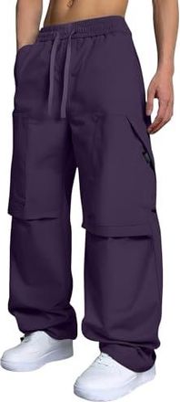 Generic Pantalon de surv&ecirc;tement cargo ample pour homme avec cordon de serrage &agrave; la taille pour une tenue d&eacute;contract&eacute;e en plein air confortable avec poche util