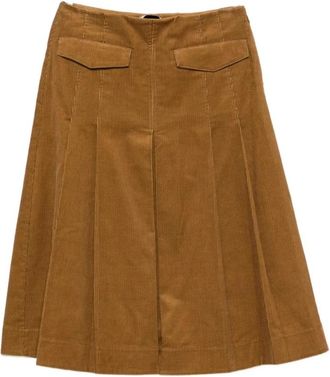 Tory Burch Cord-R&ouml;ck mit Falten - - Skirts - Damen - Braun - S