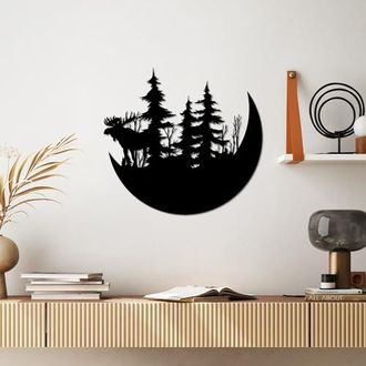 Hanah Home Stylish Black Decorative Metal Wall Accessory, 50 x 46 cm | 100% Metal, 1.5 mm Thick | Easy Wall Mounting, Perfect for Modern Decor