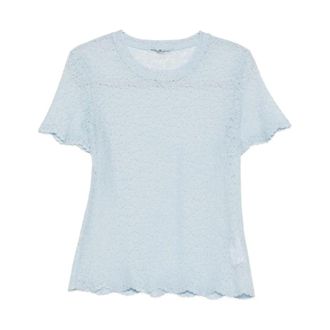 Ermanno Scervino Femme, Tops, Bleu, Taille: 40 FR T-shirt en dentelle