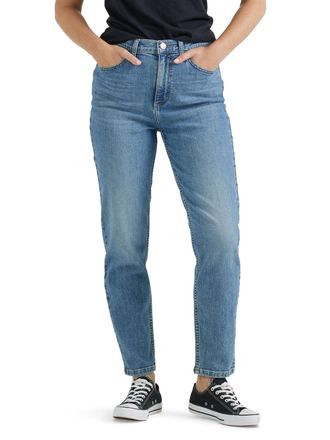 Lee Damen Legendary High Rise Mom Jeans, Glowing Review, 46 Kurze Schlauch