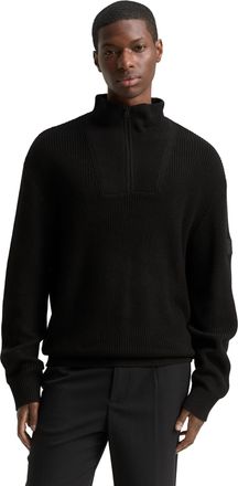 Tom Tailor Herren 1049201 Relaxed Fit Troyer Strickpullover, 29999-Black, XXL