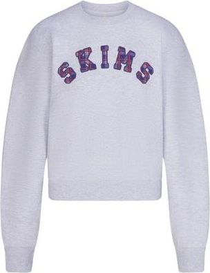 SKIMS Sweat court &agrave; logo en coton m&eacute;lang&eacute;