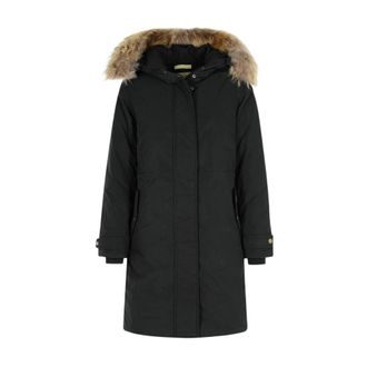 Woolrich Femme, Manteaux, Noir, Taille: 36 FR Parka pelliccia