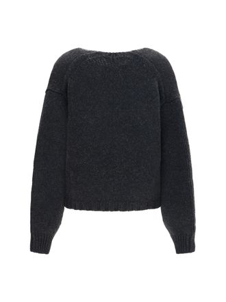 Khaite Womens Axel V-Neck Cardigan Charcoal Kashmir-Capra Hircus Kashmir/capra Sweater