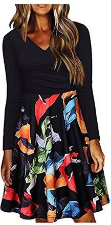 Generic Robes amincissantes 2026 Robe longue pour femmes Deep VWedding Fashion, Noir, M