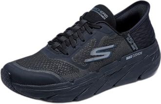 Skechers Homme Max Cushioning Slip-ins - Chaussures dentraînement athlétique de Course à Pied avec Mousse à mémoire de Forme Basket, Noir, 7.5 US