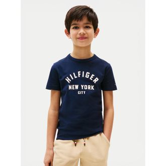 Tommy Hilfiger T-Shirt Curved Graphic KB0KB09800 Dunkelblau Regular Fit