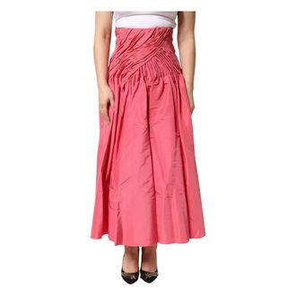 Dolce & Gabbana Seidenplissee-Midirock mit hohem Bund - - Skirts - Damen - Rosa - S
