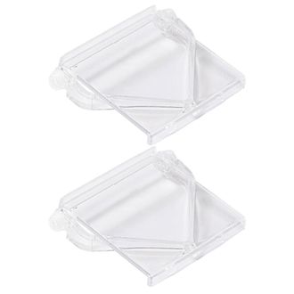 Angoily 2 St&uuml;ck TV Aufbewahrungshalterung aus Robustem Kunststoff Transparent Schwebendes Oberes Regal f&uuml;r Fernseher und Computerbildschirme Werkzeugfreie Mon