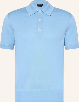 Tom Ford Strick-Poloshirt blau