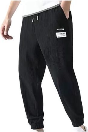Generic Pantalon d&eacute;contract&eacute; pour homme avec taille &eacute;lastique respirant intelligent pantalon de surv&ecirc;tement uni, l&eacute;ger, confortable, classique extensible &agrave; re