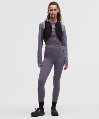 lululemon Fast and Free Leggings mit hohem Bund 5 Taschen f&uuml;r Frauen - 64 cm - Gr&ouml;&szlig;e 10 in Grape Mist