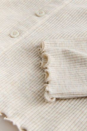 Next Langarm-Poloshirt Lang&auml;rmeliges, geripptes, gekn&ouml;pftes Poloshirt (1-tlg)