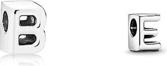 Pandora Charm 797456 mujer plata letra B & Charm 797459 mujer plata letra E