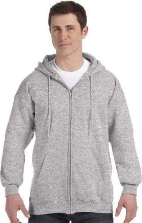 Hanes Ultimate Full Zip Hoodie, Sweat à Capuche en Polaire pour Homme avec Fermeture éclair, Acier léger., S
