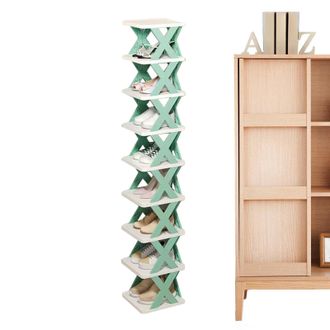 Generico Hohes und schmales Schuhregal, hohe Schuhregale, mit vertikalem Organizer, multifunktionaler Multifunktionsst&auml;nder f&uuml;r Sportschuhe, platzsparend, f&uuml;r 