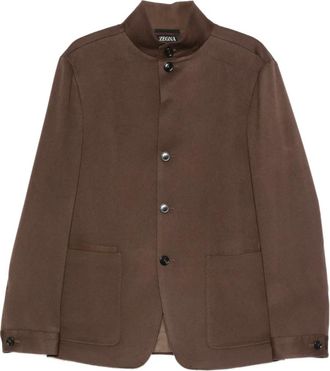 Ermenegildo Zegna veste à poches plaquées - Marron