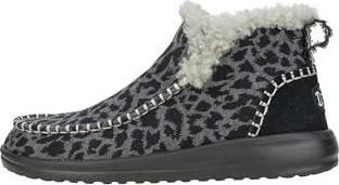 HeyDude Denny Leopard - Chaussures pour Femmes - Bottines avec Semelles Confortables, Black Leopard, 38