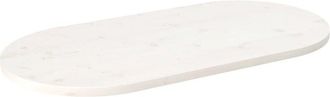 vidaXL Dessus de table blanc 110x55x2,5 cm bois de pin massif ovale