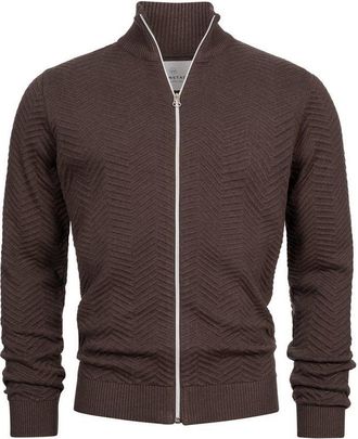 Kronstadt Strickjacke Herren KSCarlo Herrenstrickjacke Fein-Strickjacke mit Stehkragen