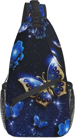 AOOEDM Schmetterlings-Schultertasche, lässiger Crossbody-Schulterrucksack, Brust-Tagesrucksack für Reisen, Sport, Wandern, Fitnessstudio